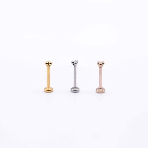 Ultra Tiny 2mm TRI-BEAD Nose Ring • Threadless Nose Stud • Dainty Nose ...