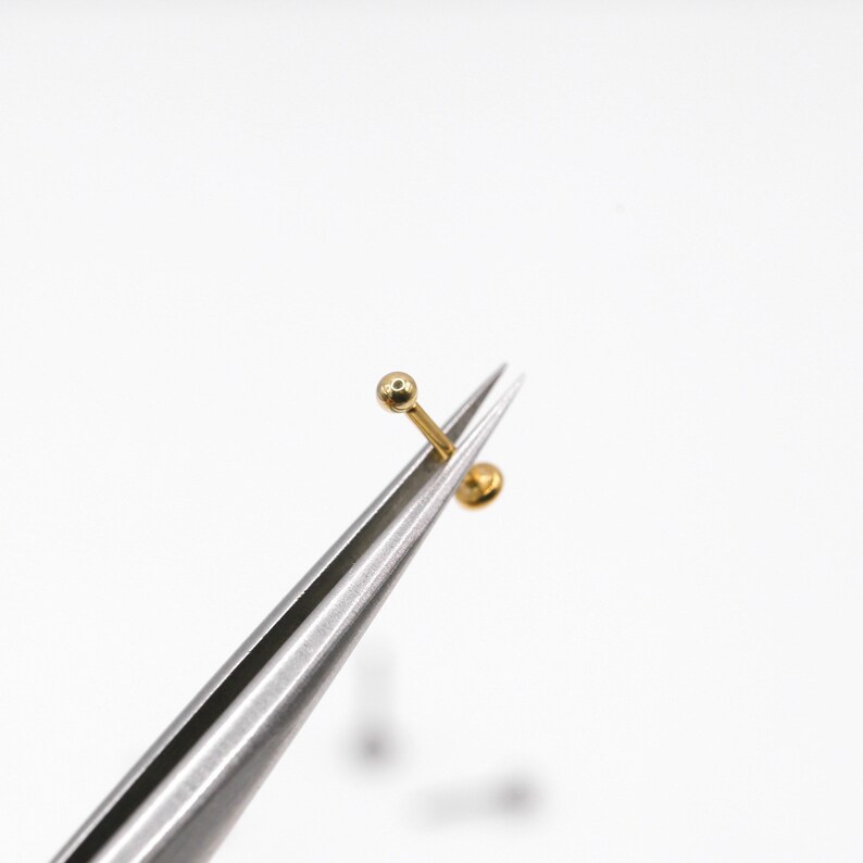 NEW Tiny Threadless 2mm BEAD Stud F136 Titanium Earring - Etsy