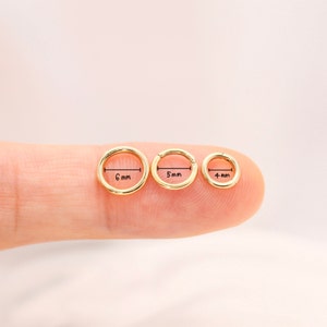 Tiny 14K Gold Clicker Ring • 18G Solid Gold Hoop, 4mm 5mm 6mm Ring ...