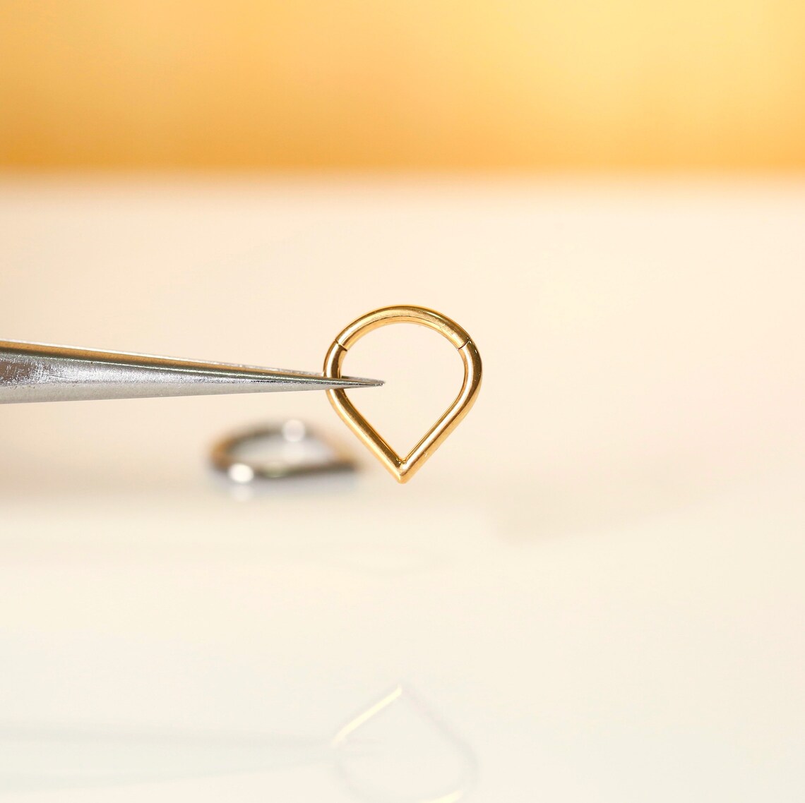 16G TITANIUM Teardrop Triangle 8mm Hinged Segment Ring - Etsy