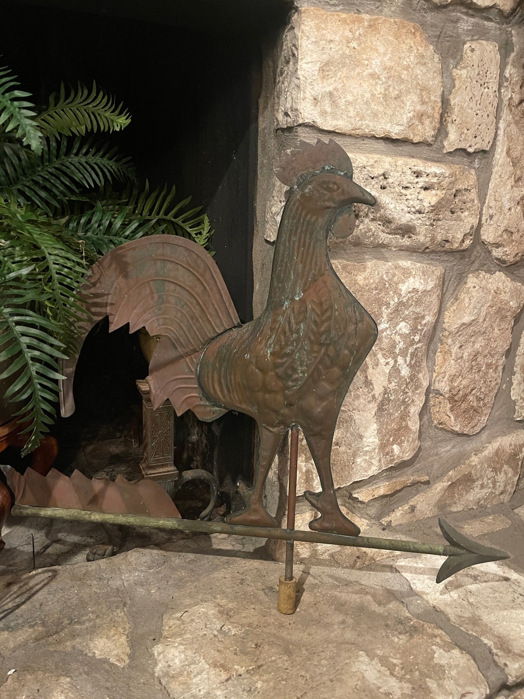 Vintage Rooster Weathervane, Copper Weathervane, Fantastic French ...