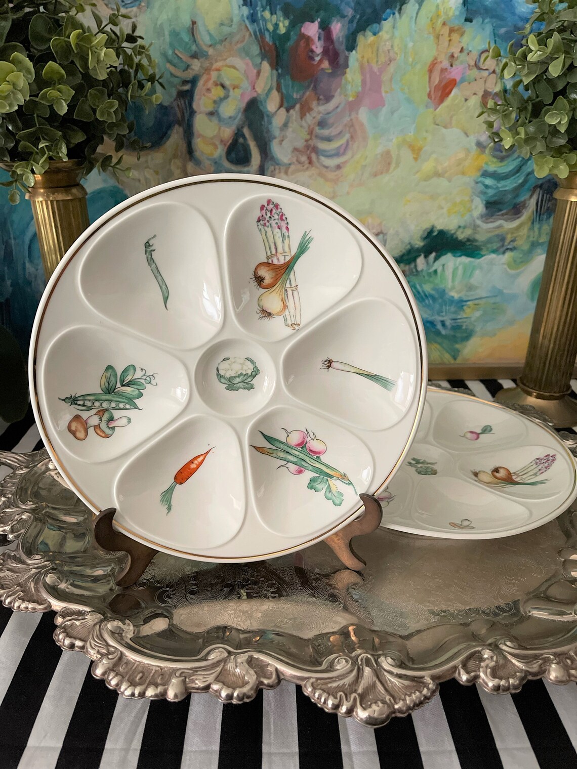 Vintage Oyster Plates, Louis Lourioux Le Foune Oyster Plates, French ...