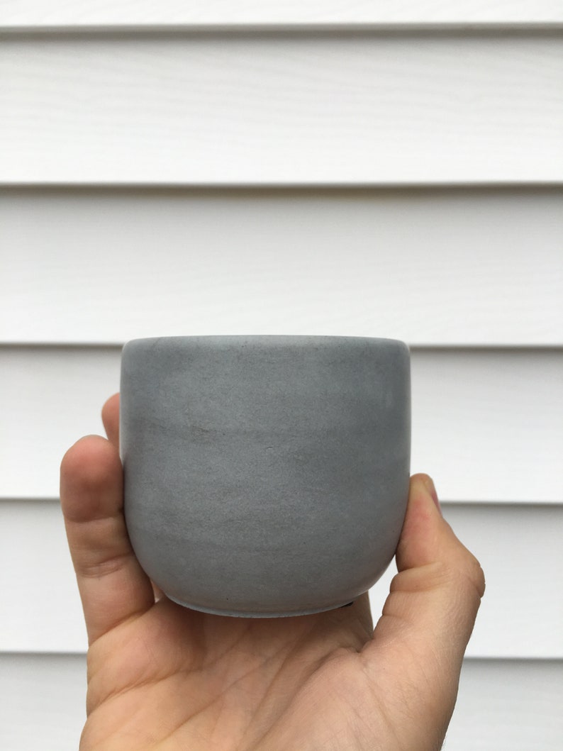 SMALL (3") Concrete Container - SEALED - Minimalist - Modern - Etsy