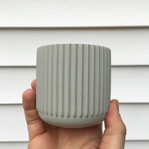 SMALL (3") Ridged Concrete Container - SEALED - Minimalist - Modern - Etsy