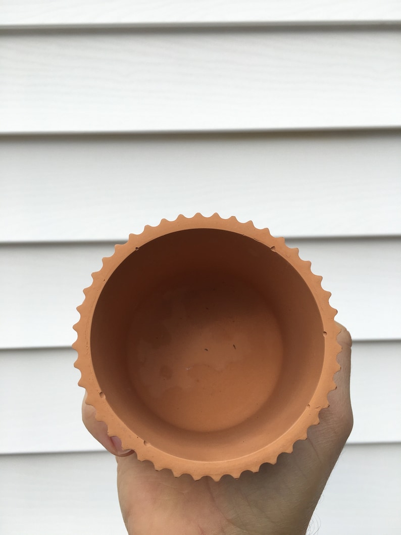 SMALL (3") Ridged Concrete Container - SEALED - Minimalist - Modern - Etsy