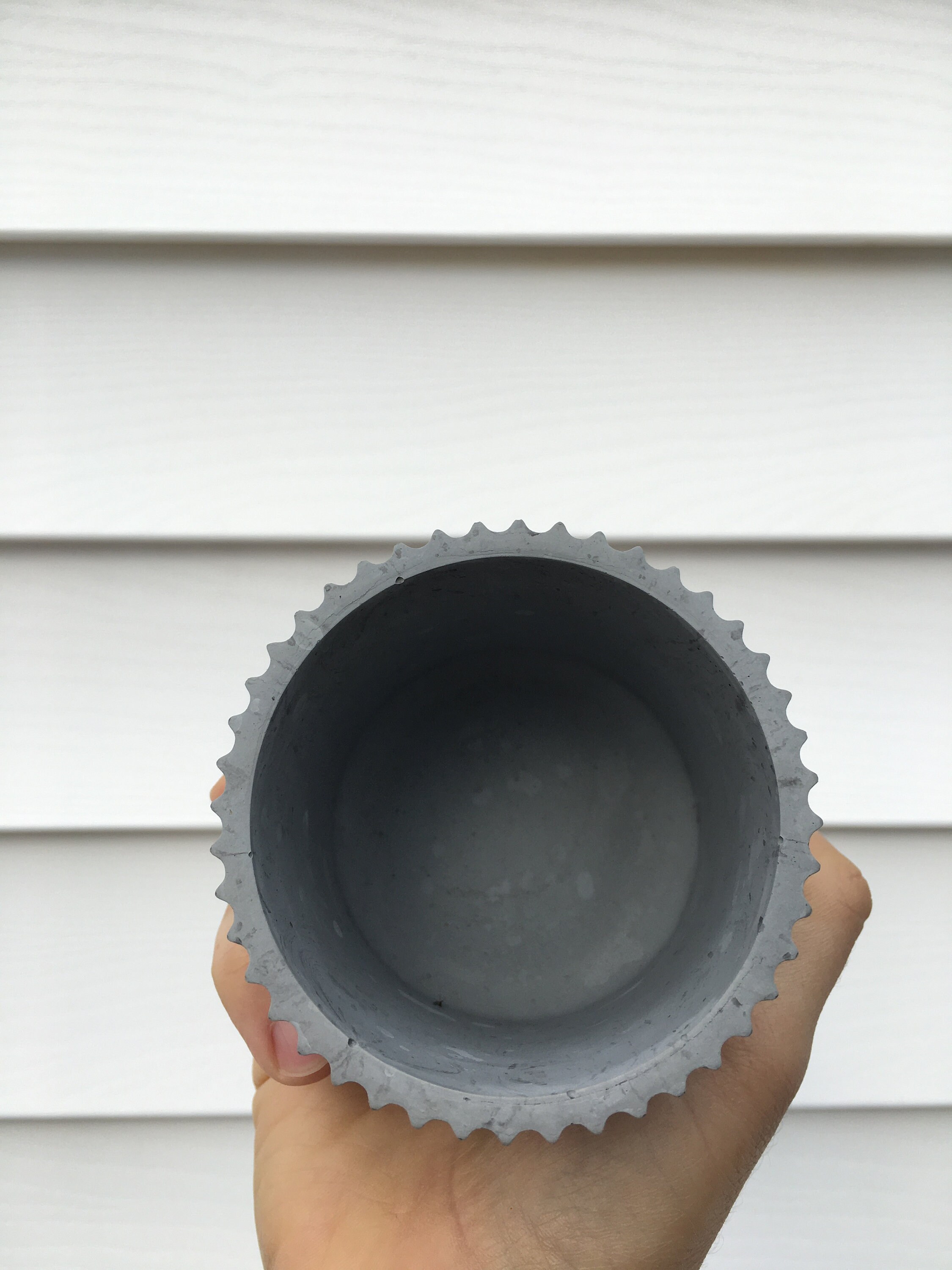 SMALL 3 Ridged Concrete Container SEALED Minimalist Modern - Etsy.de