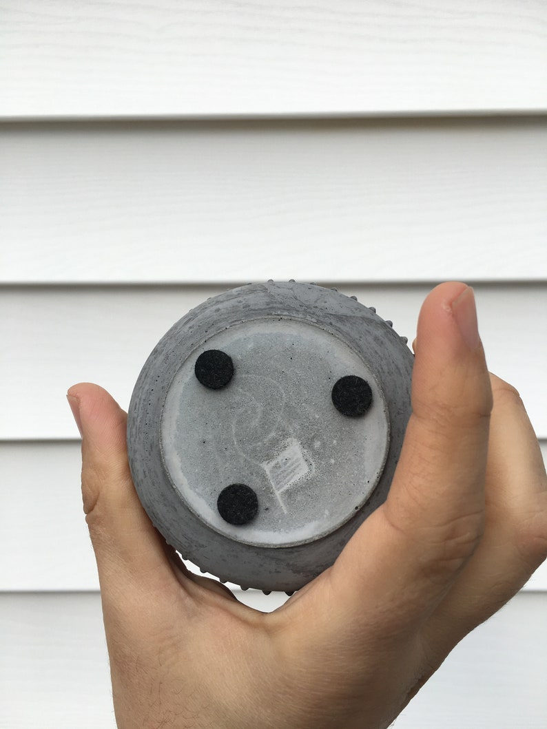 SMALL (3") Ridged Concrete Container - SEALED - Minimalist - Modern - Etsy