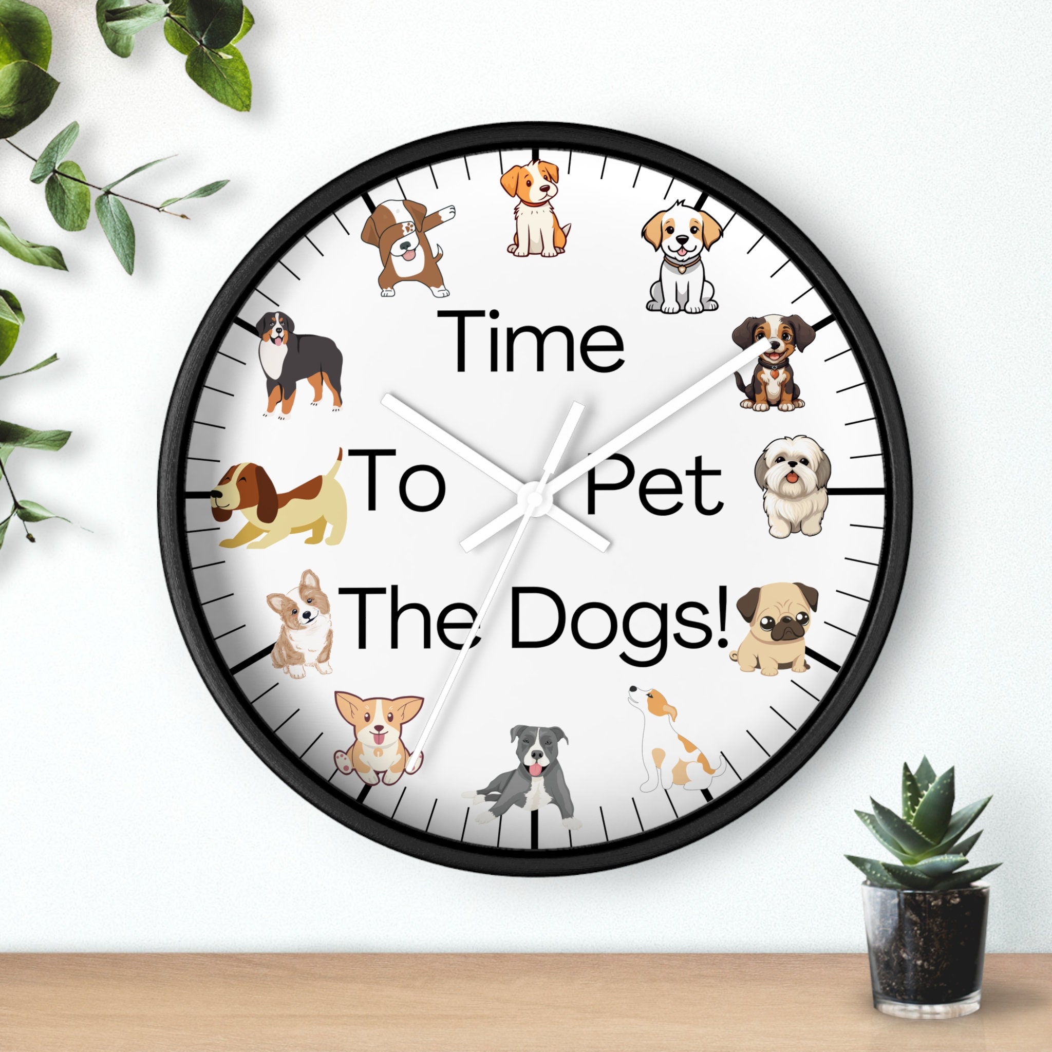 Time to Pet the Dogs Wall Clock, Funny Dog Decor, Dog Person, Fun Pet ...
