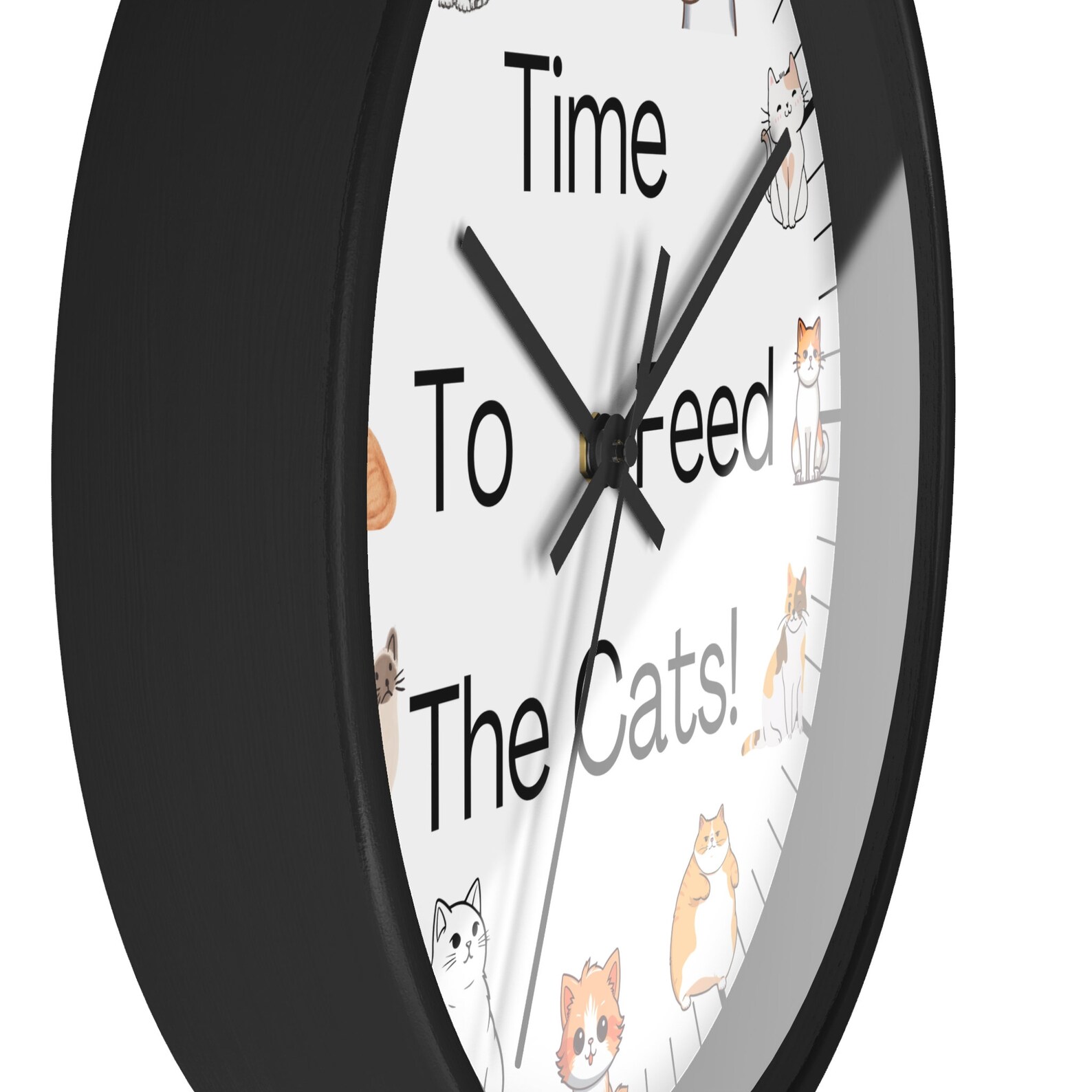 Time to Feed the Cats Wall Clock, Cat Decor, Funny Cat Stuff, Funny Cat ...