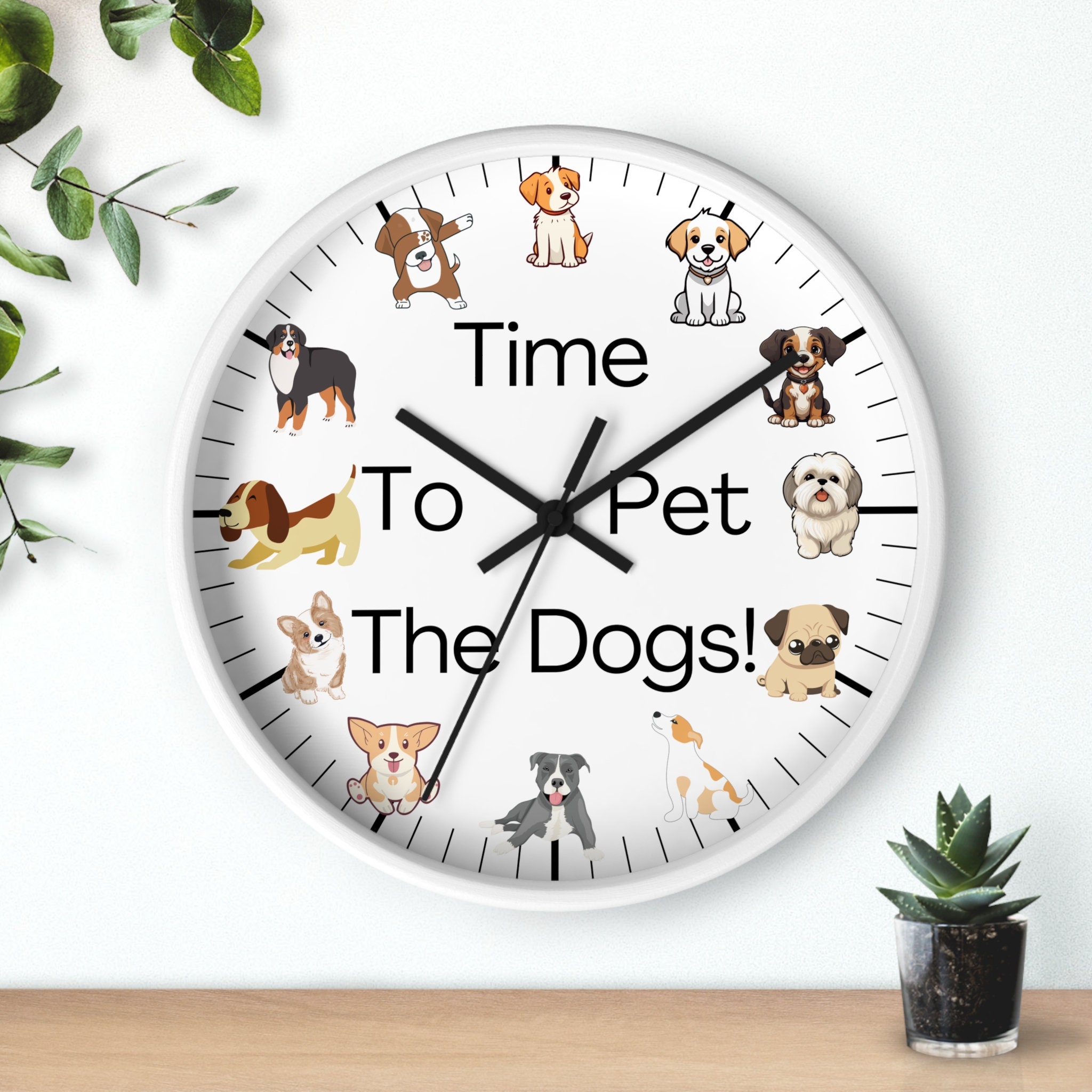 Time to Pet the Dogs Wall Clock, Funny Dog Decor, Dog Person, Fun Pet ...