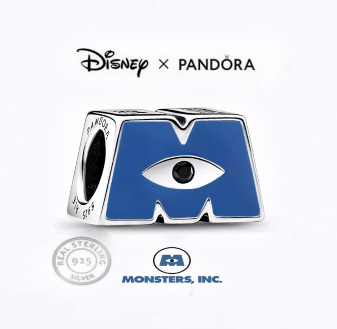 Genuine Pandora Monsters Inc 'M Logo' Charm S925 Sterling Silverale ...