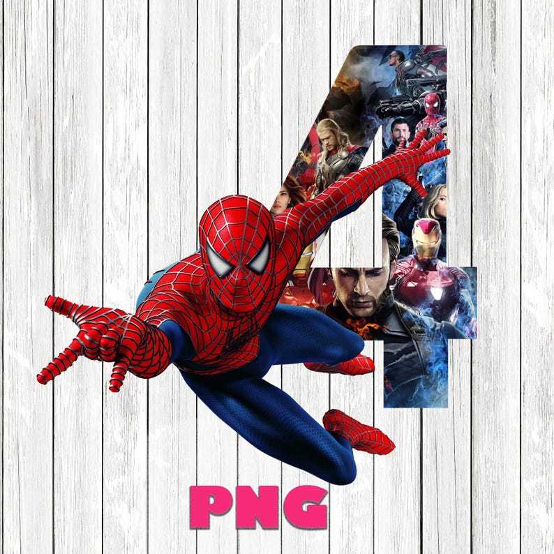 Spiderman 4th Birthday Boy PNG, Spiderman Cake Topper, It's My Birthday ...