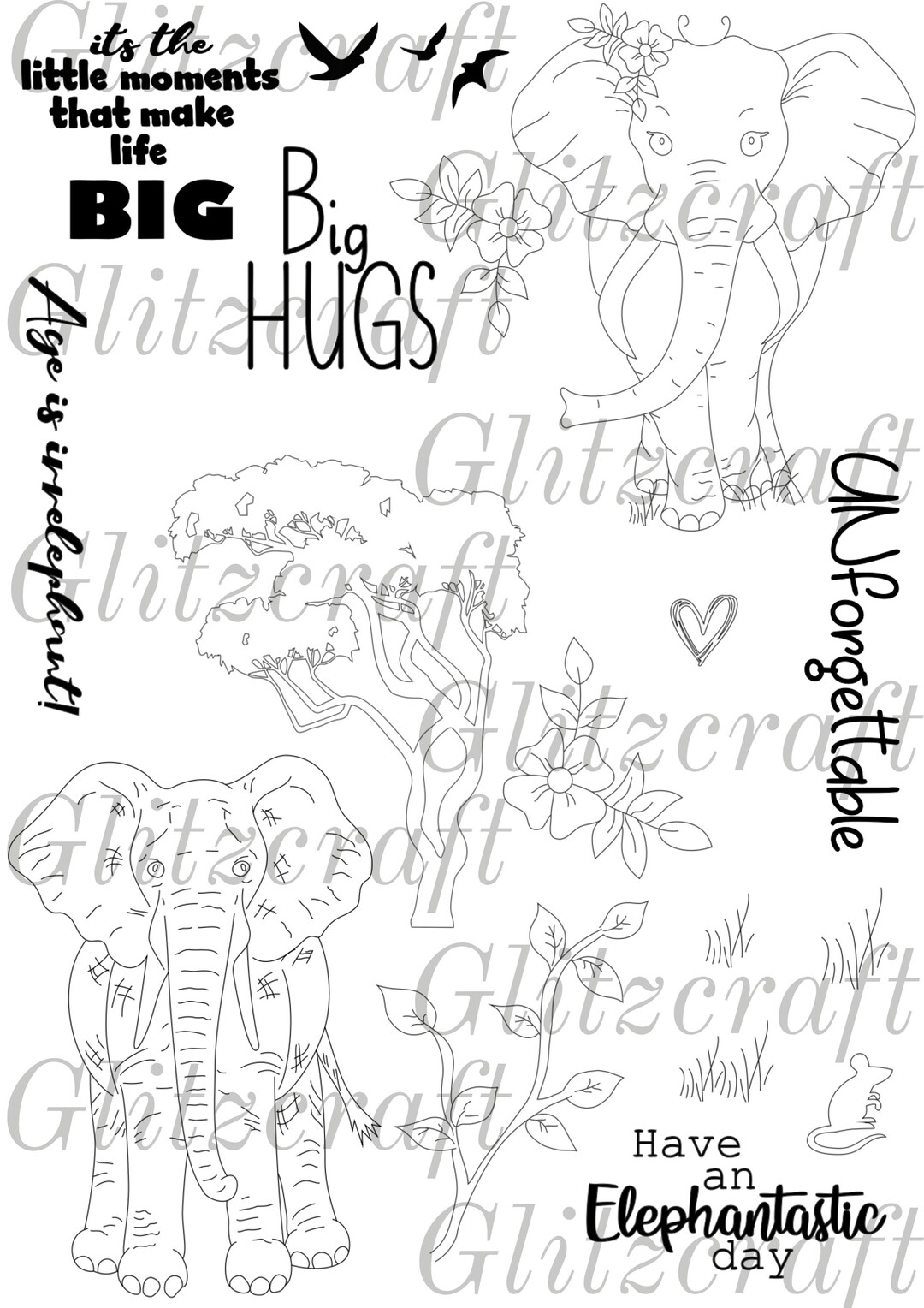 Cute Elephant File, Happy Birthday Card, Card, Elephant Card Making ...
