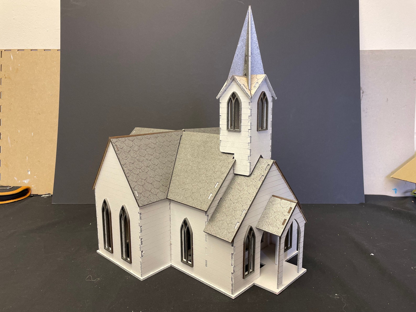 3D Church and Spire File - DFX SVG - Laser Cutting File - Scale Model ...