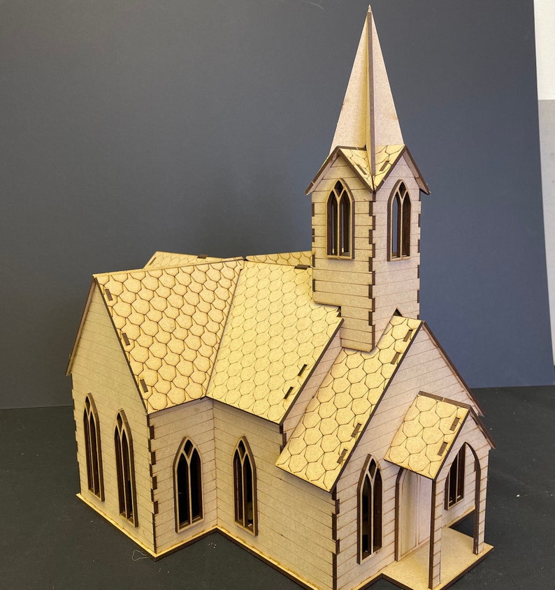 MDF Laser Cut 3D Church Kit, Church Decoration, Scale Model - Etsy