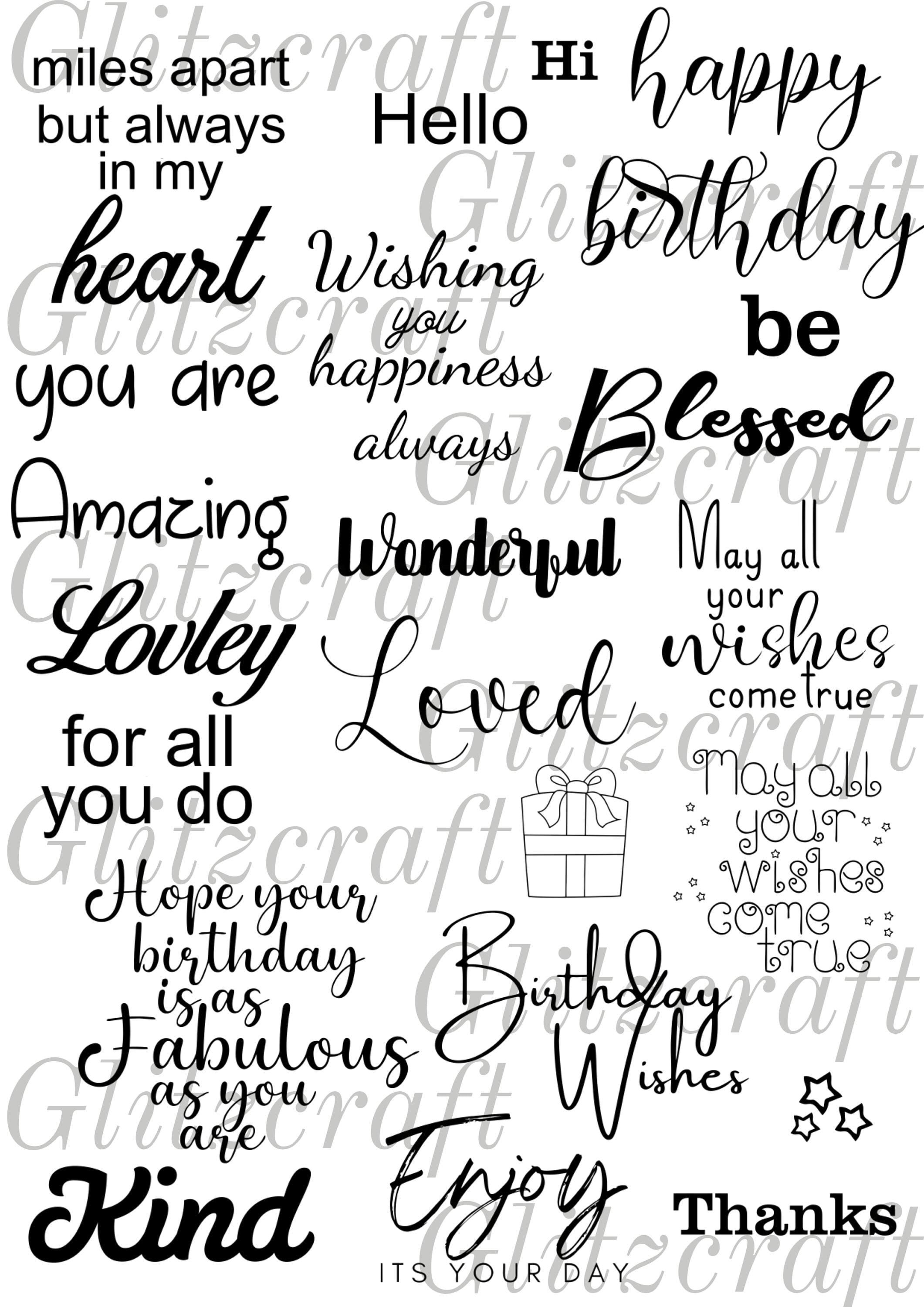 Sentiments File, Sentimental Bundle File, Printable Card Making, JPG ...