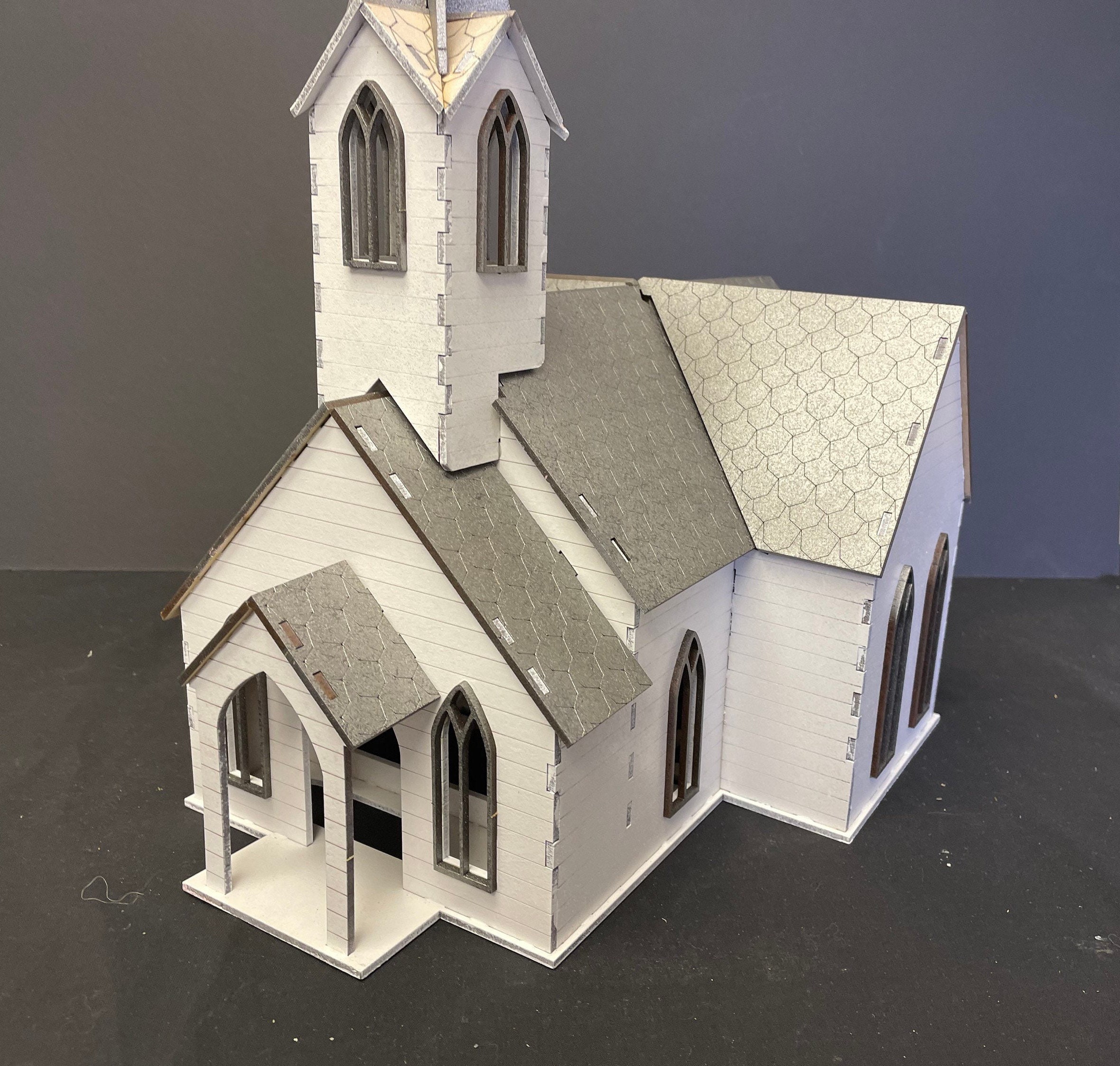 MDF Laser Cut 3D Church Kit, Church Decoration, Scale Model - Etsy