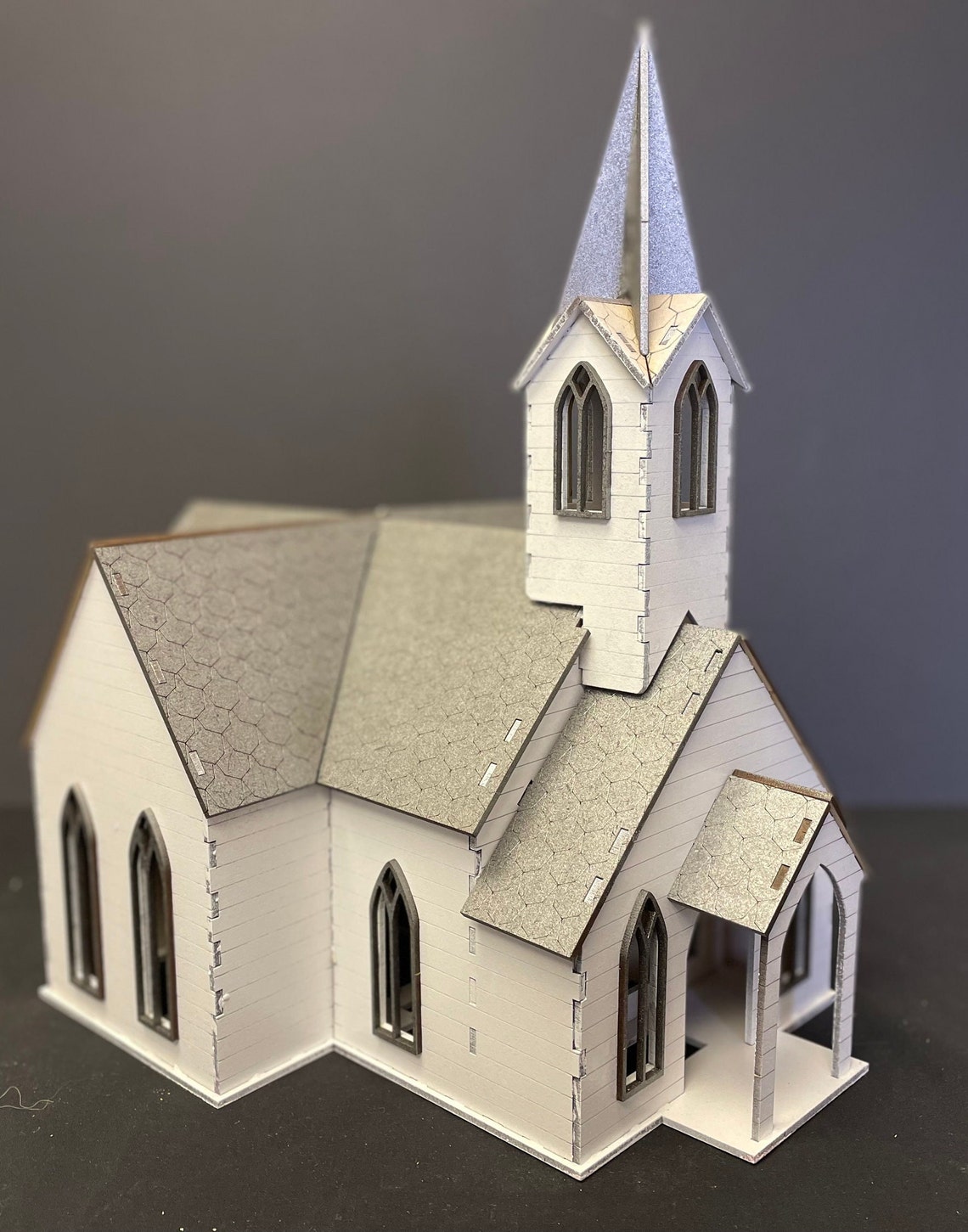 3D Church and Spire File - DFX SVG - Laser Cutting File - Scale Model ...