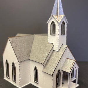 3D Church and Spire File - DFX SVG - Laser Cutting File - Scale Model ...