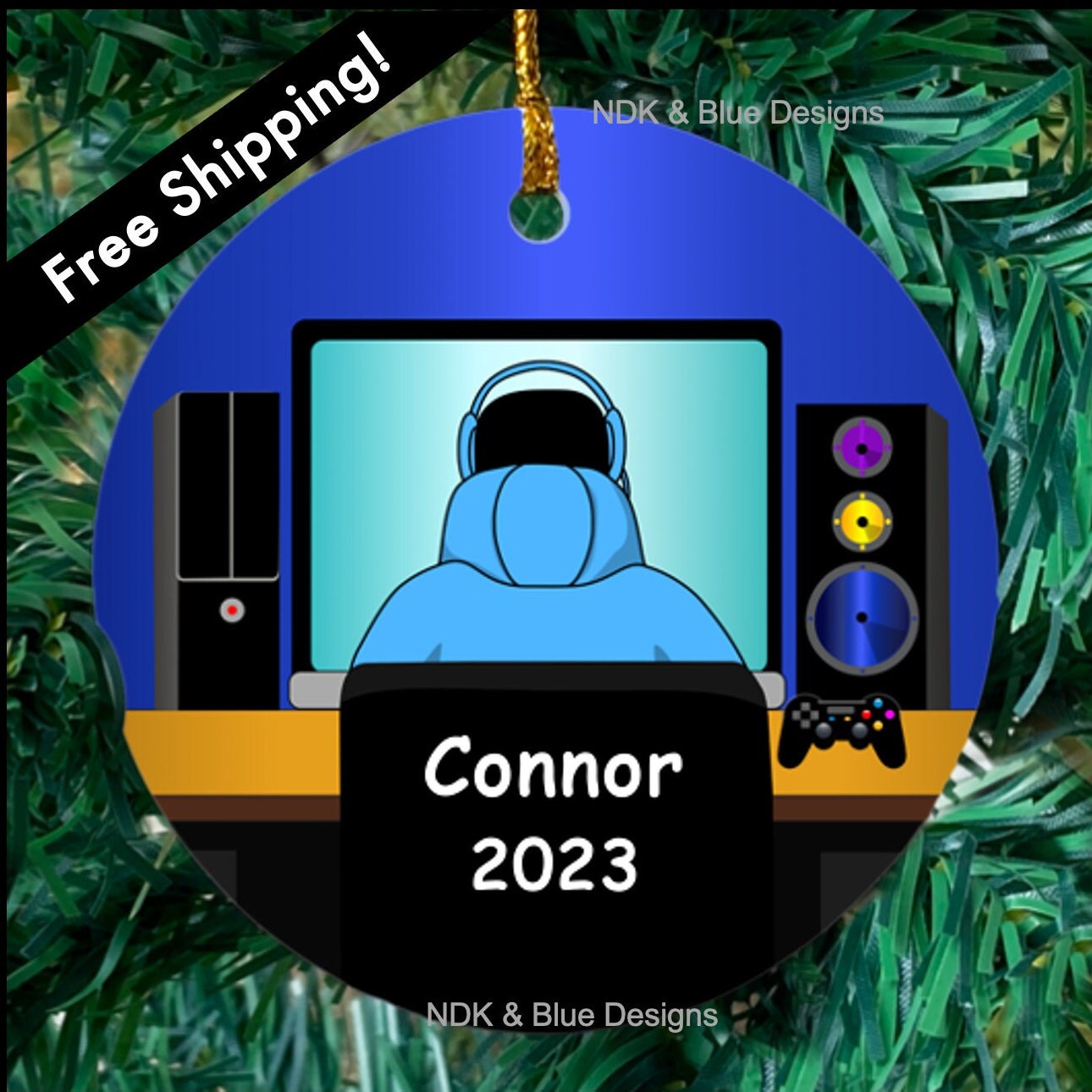 Gamer Ornament, Video Game Ornament, Personalized Gaming Ornament, Teen ...