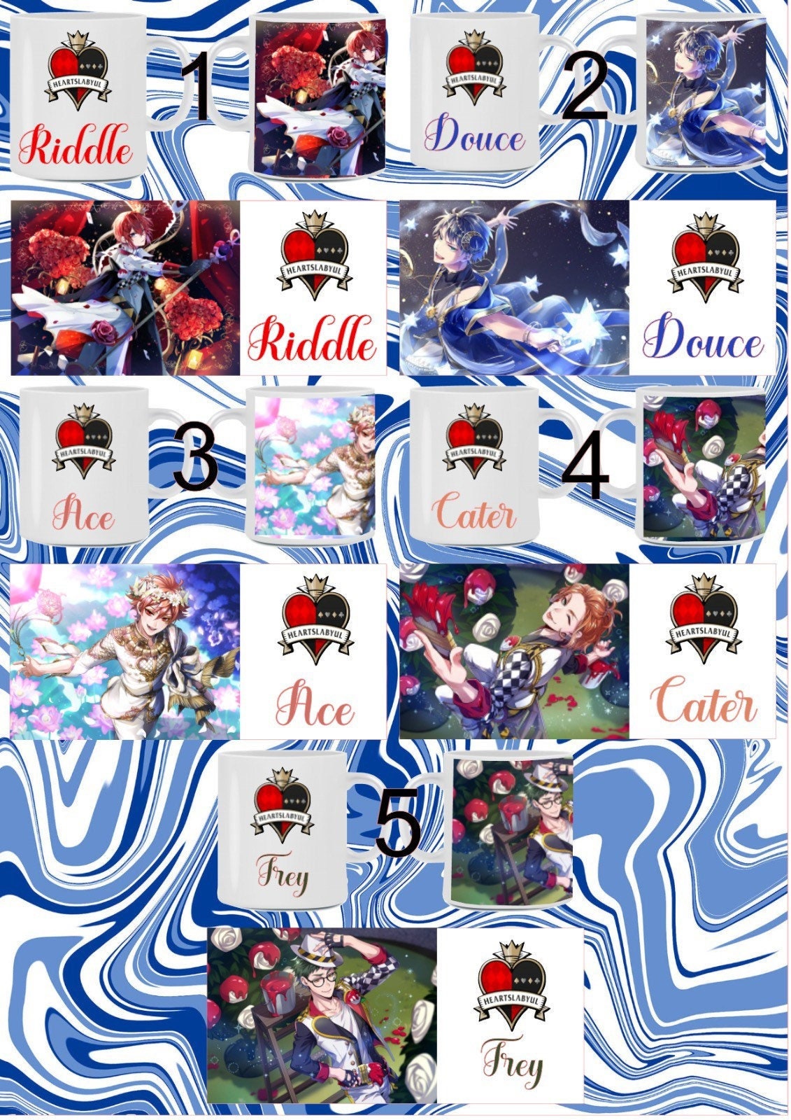 Taza Twisted Wonderland Riddle Malleus Vil Leona Kalim Idia - Etsy