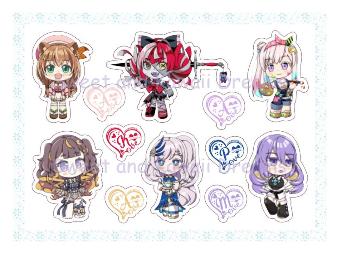 Stickers Digital Otome Game Anime Hololive Indonesia Gen 1 2 - Etsy