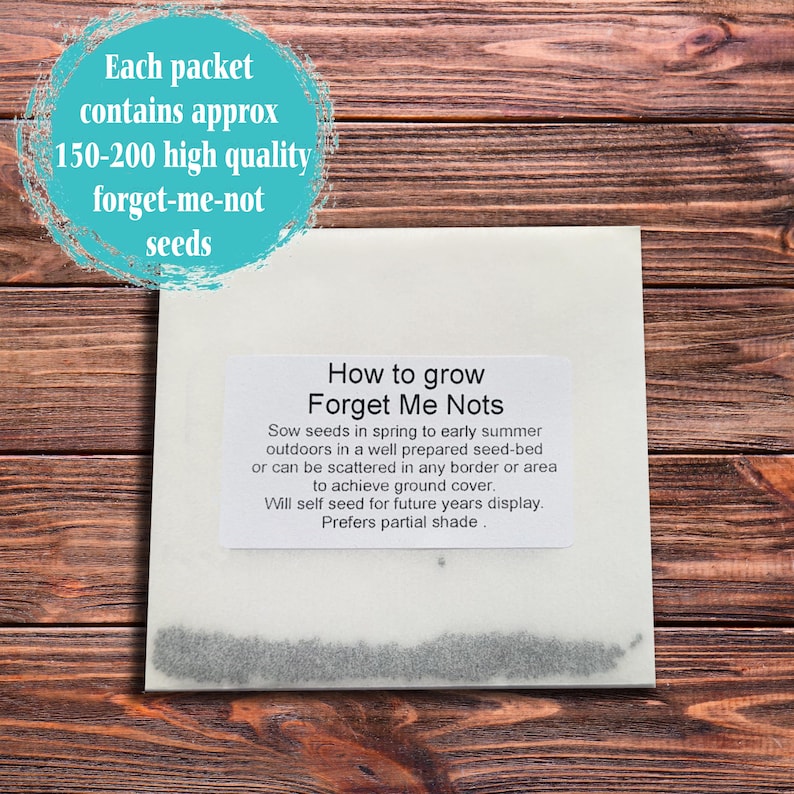 25 Personalized Bespoke Forget Me Not Seed Packet: Funeral Favours ...