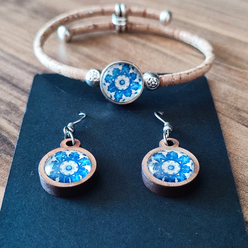 Wooden Jewelry Set Etsy