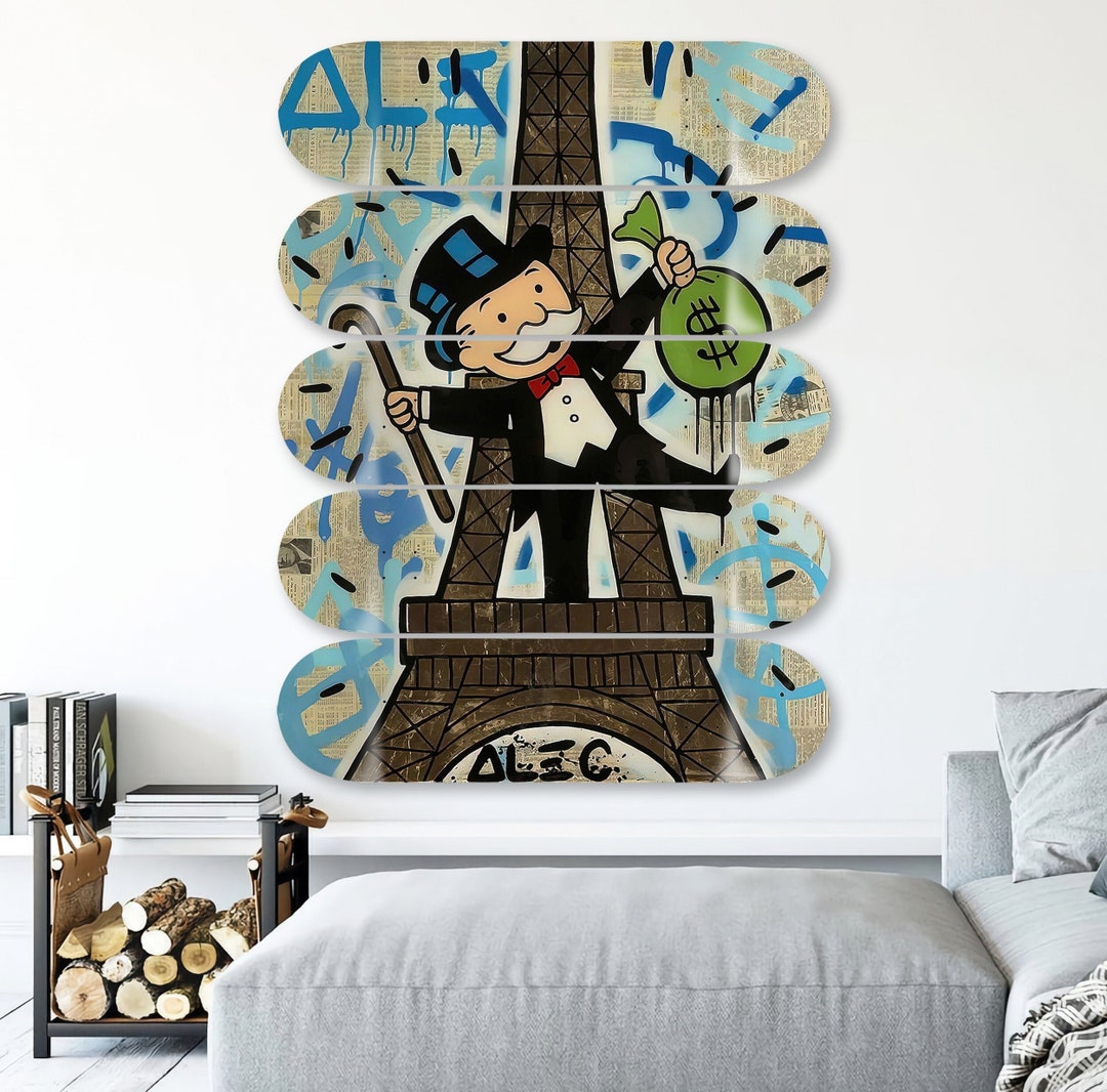 Banksy Monopoly Skateboard Art Banksy Wall Decor Monopoly Art - Etsy