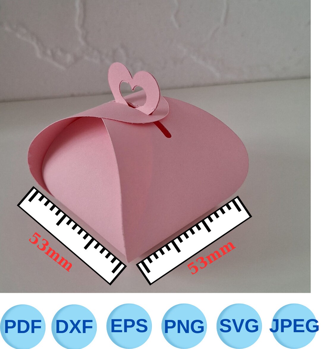 Digital Files, Diy Heart Shape Box Template, Wedding Heart Treat Box ...