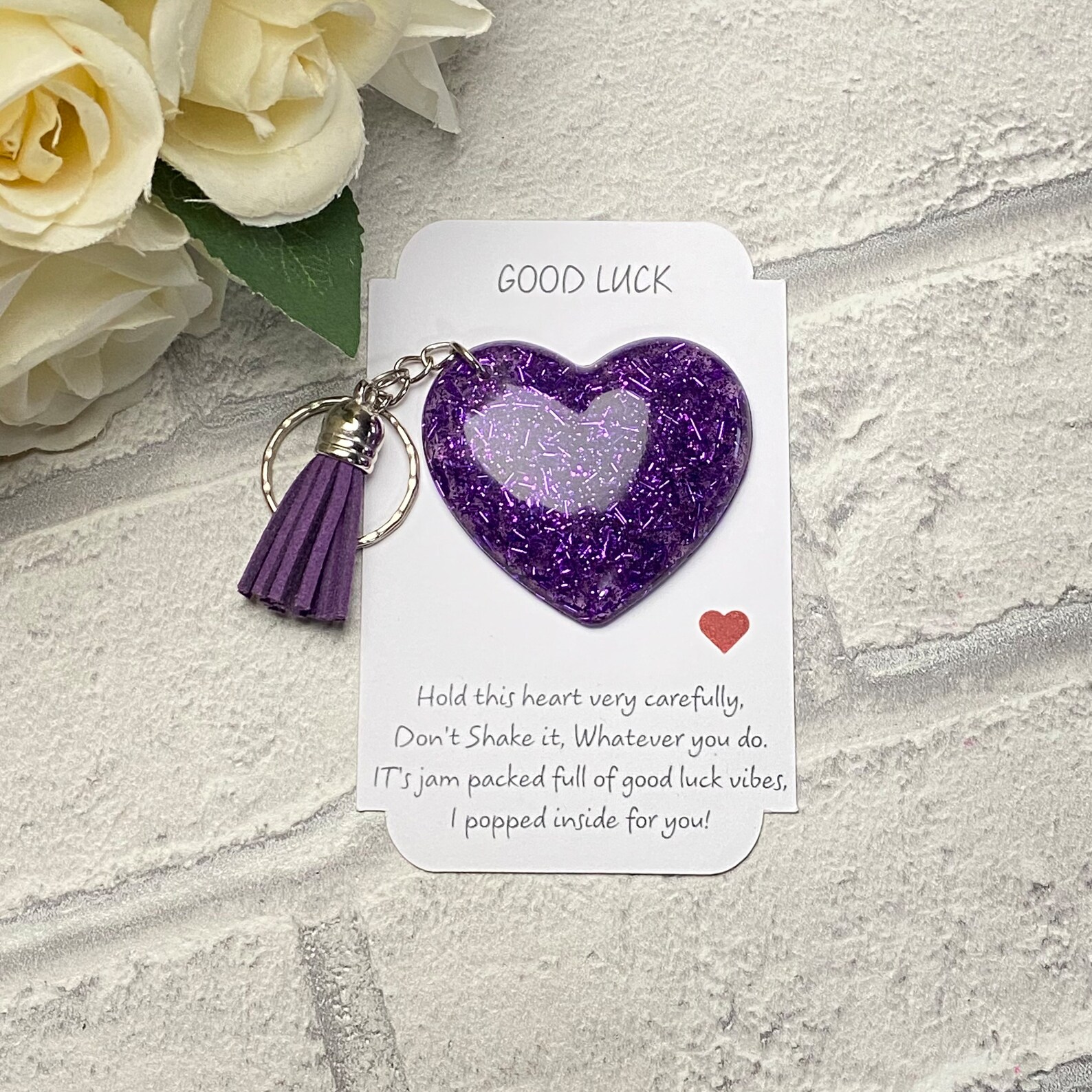 Love Heart Keyring, Good Luck Key Ring, Good Luck Pocket Hearts, Good ...