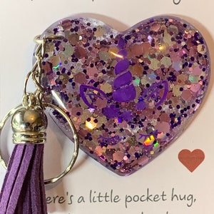Love Heart Keyring Good Luck Key Ring Good Luck Pocket - Etsy