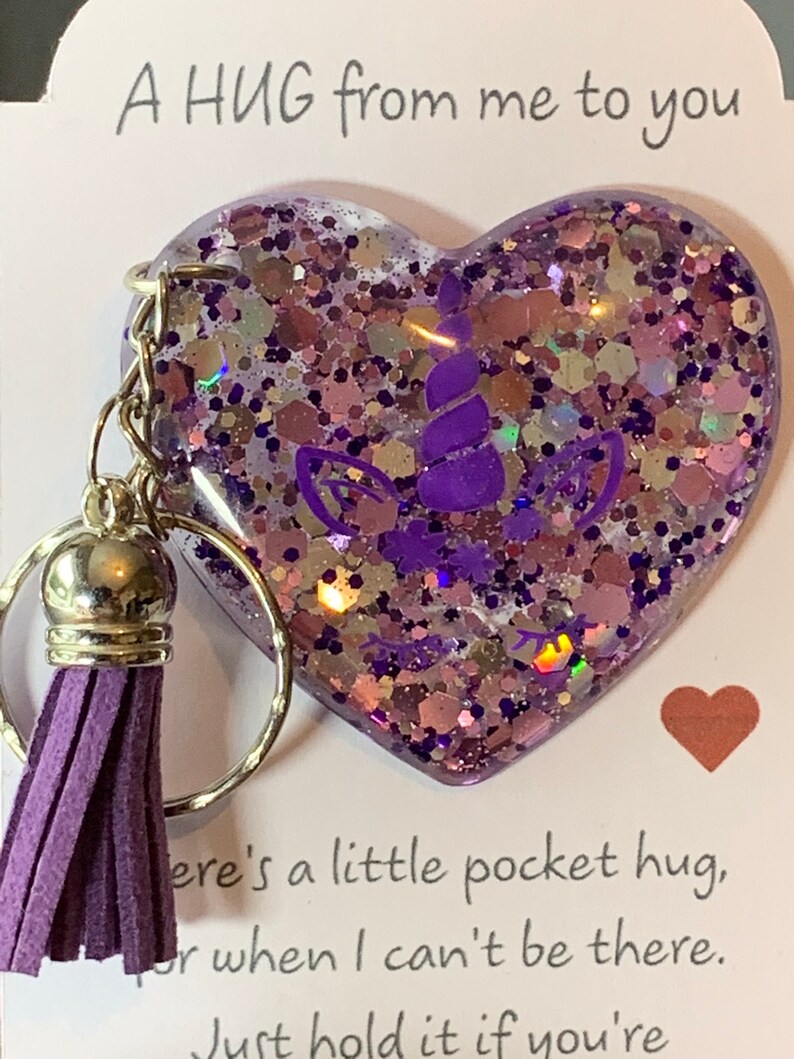 Love Heart Keyring Good Luck Key Ring Good Luck Pocket - Etsy