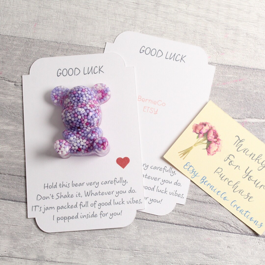 Good Luck Pocket Bear & Card Adorable Kids Gift, Back to School ...