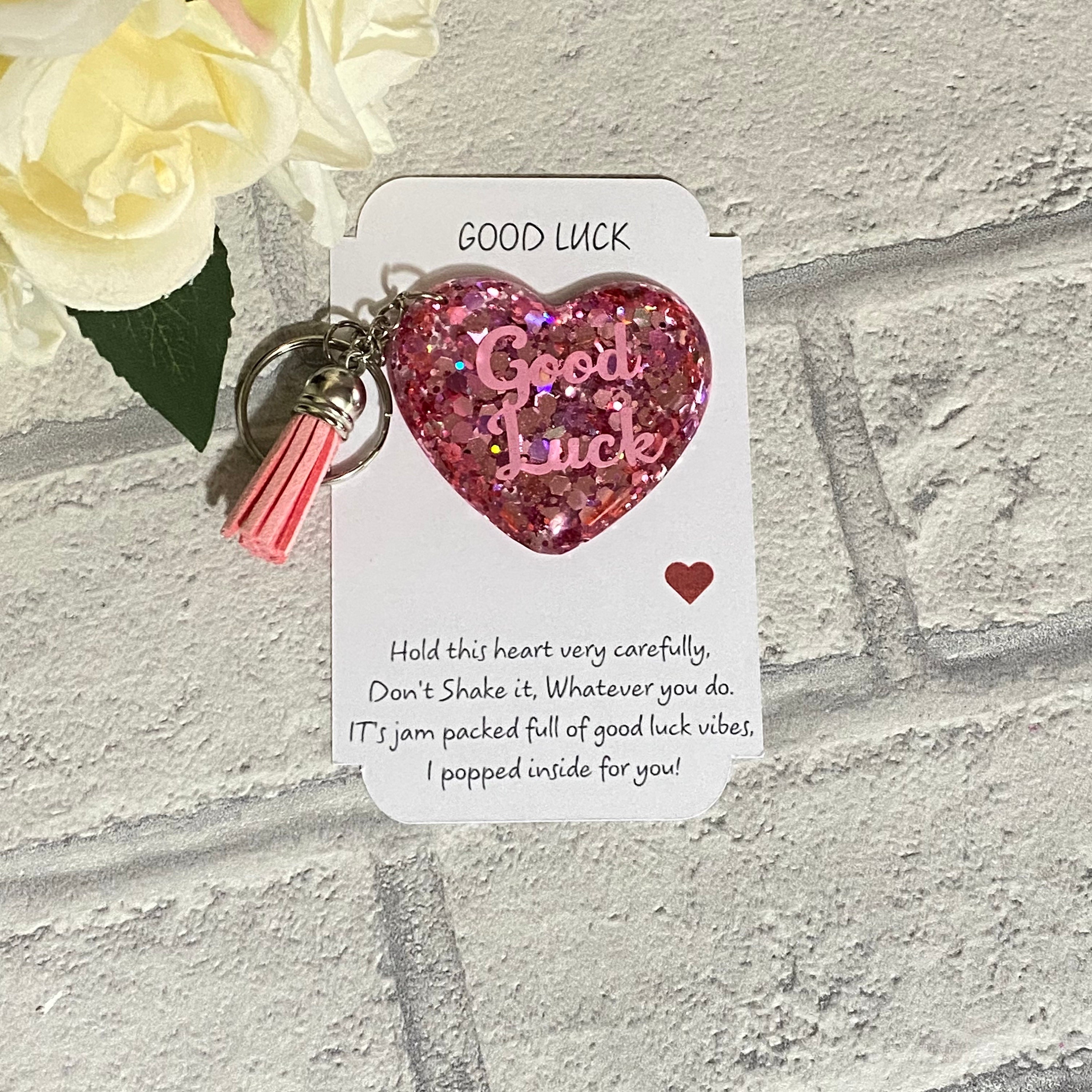 Love Heart Keyring, Good Luck Key Ring, Good Luck Pocket Hearts, Good ...