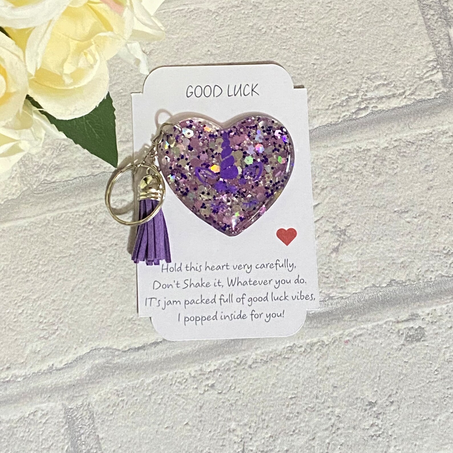 Love Heart Keyring, Good Luck Key Ring, Good Luck Pocket Hearts, Good ...