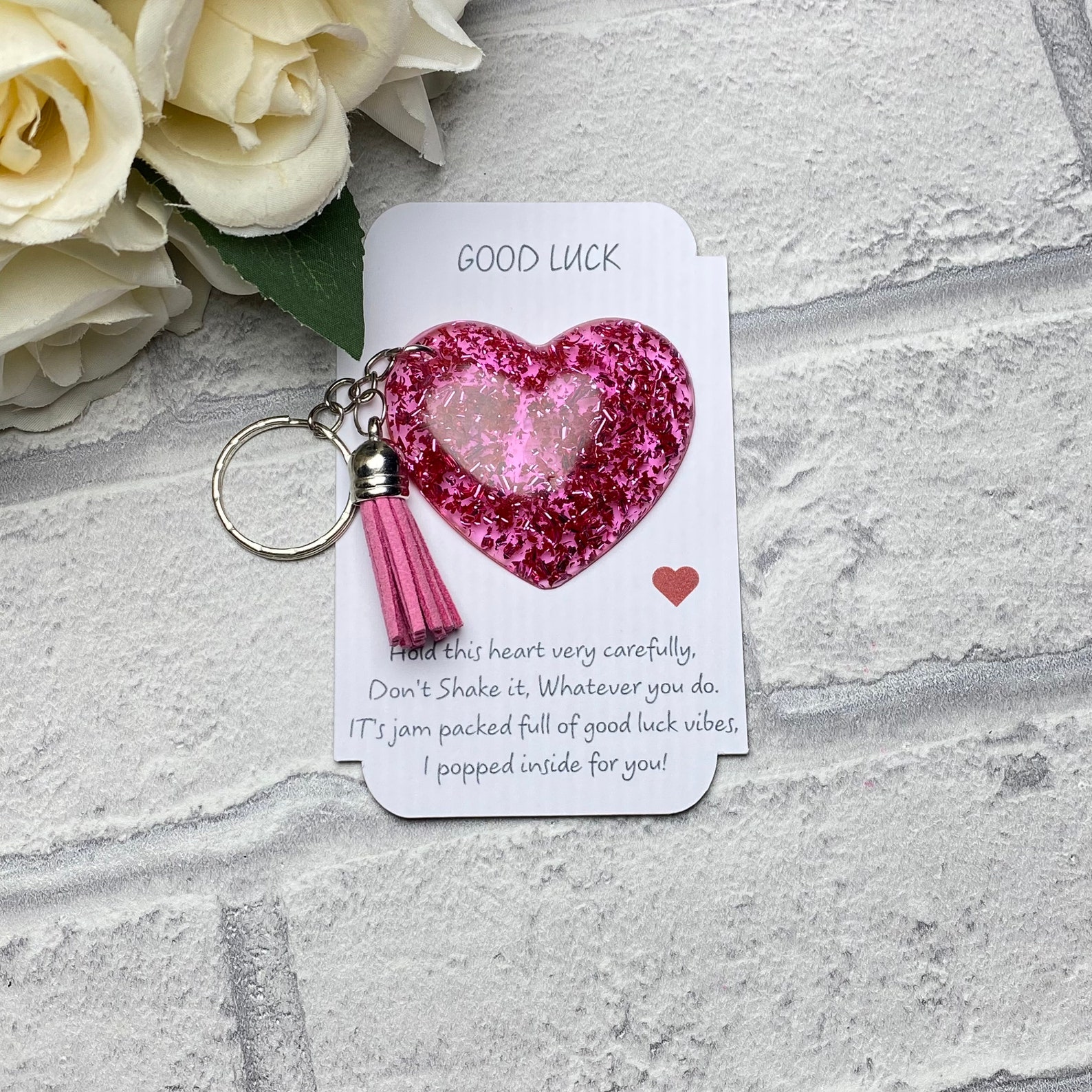 Love Heart Keyring, Good Luck Key Ring, Good Luck Pocket Hearts, Good ...