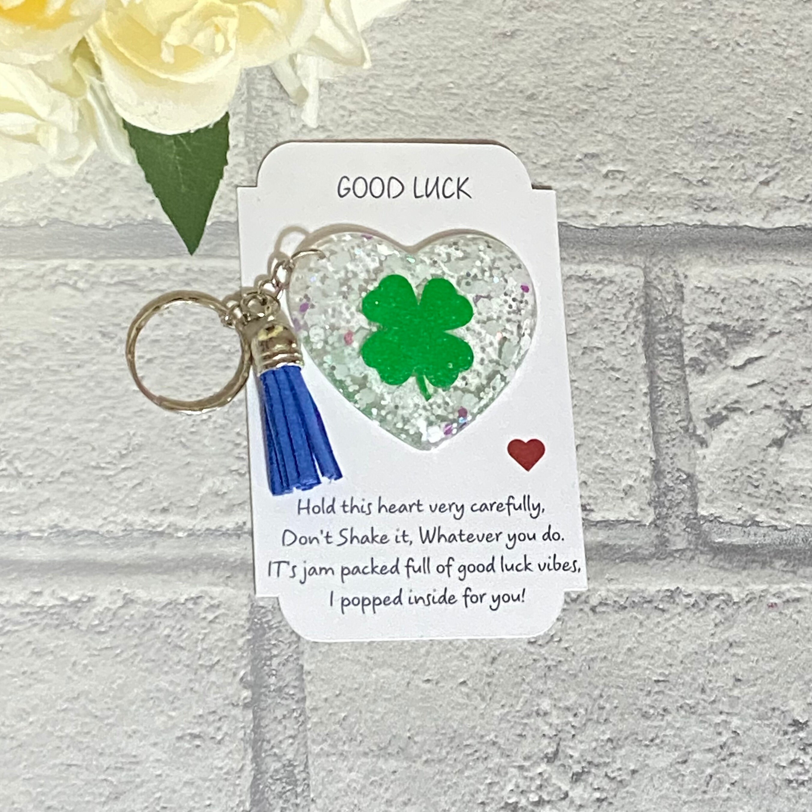 Love Heart Keyring, Good Luck Key Ring, Good Luck Pocket Hearts, Good ...