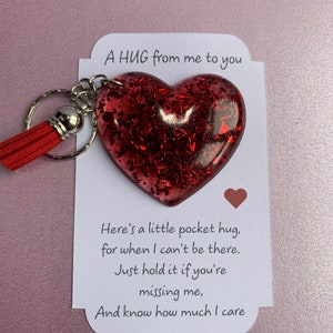 Love Heart Keyring Good Luck Key Ring Good Luck Pocket - Etsy