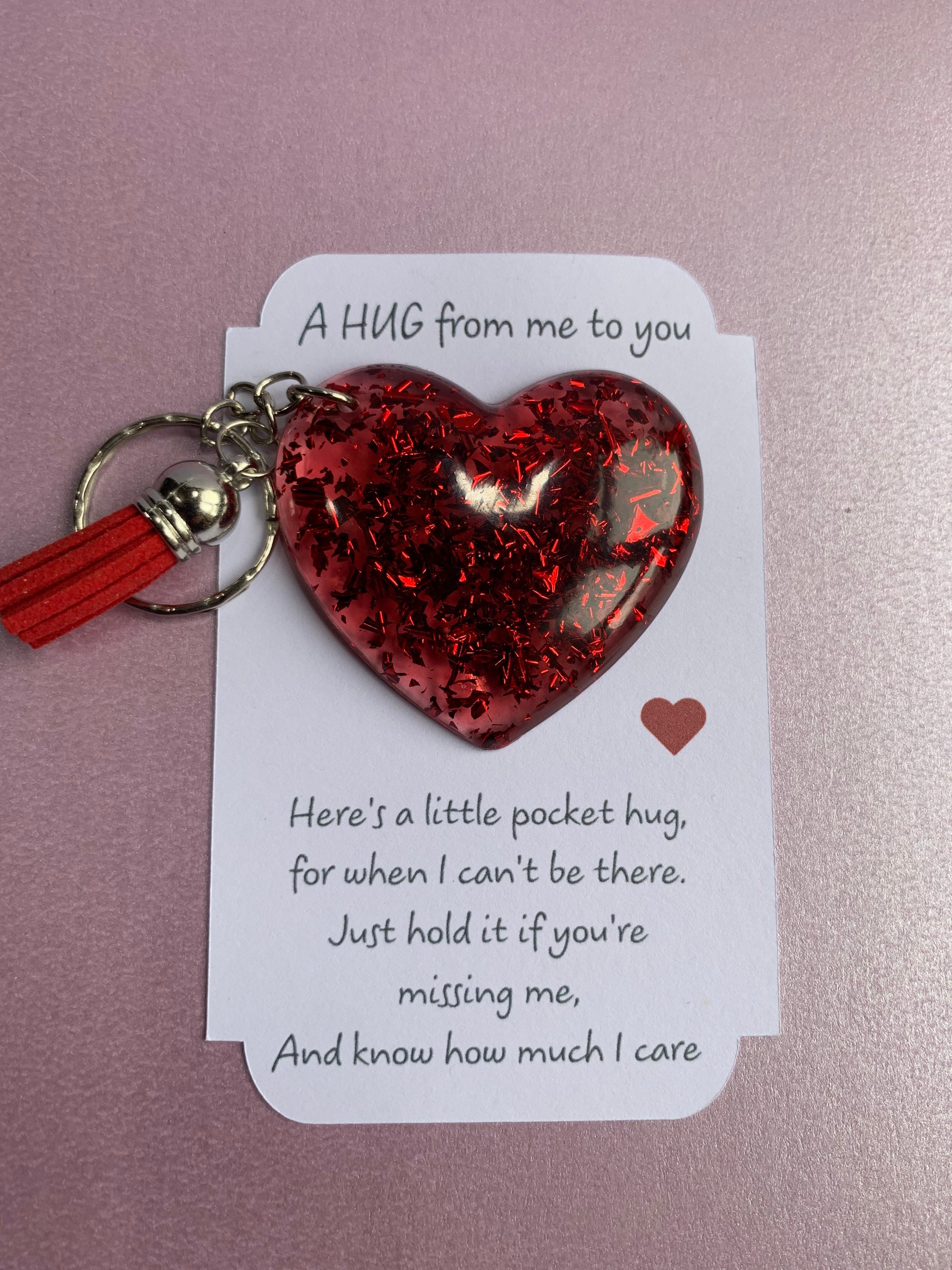 Love Heart Keyring Good Luck Key Ring Good Luck Pocket - Etsy