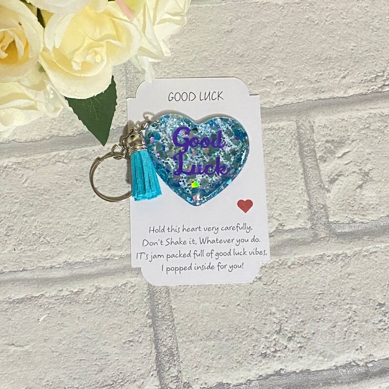 Love Heart Keyring, Good Luck Key Ring, Good Luck Pocket Hearts, Good ...