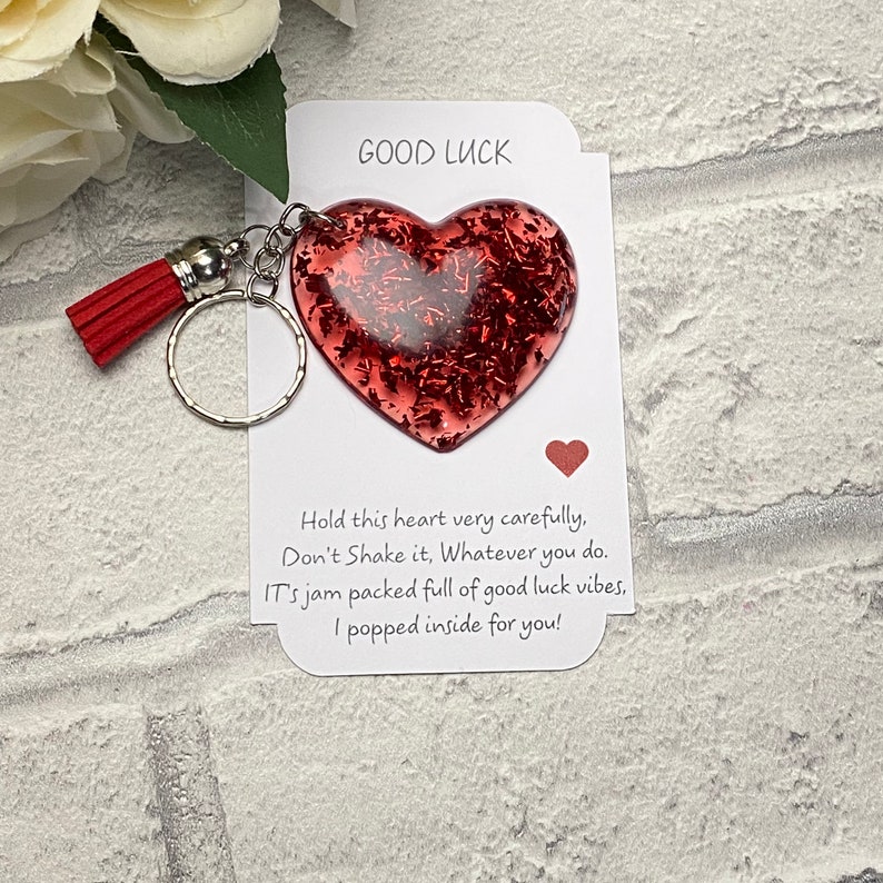 Love Heart Keyring, Good Luck Key Ring, Good Luck Pocket Hearts, Good ...