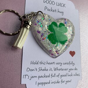 Love Heart Keyring Good Luck Key Ring Good Luck Pocket - Etsy