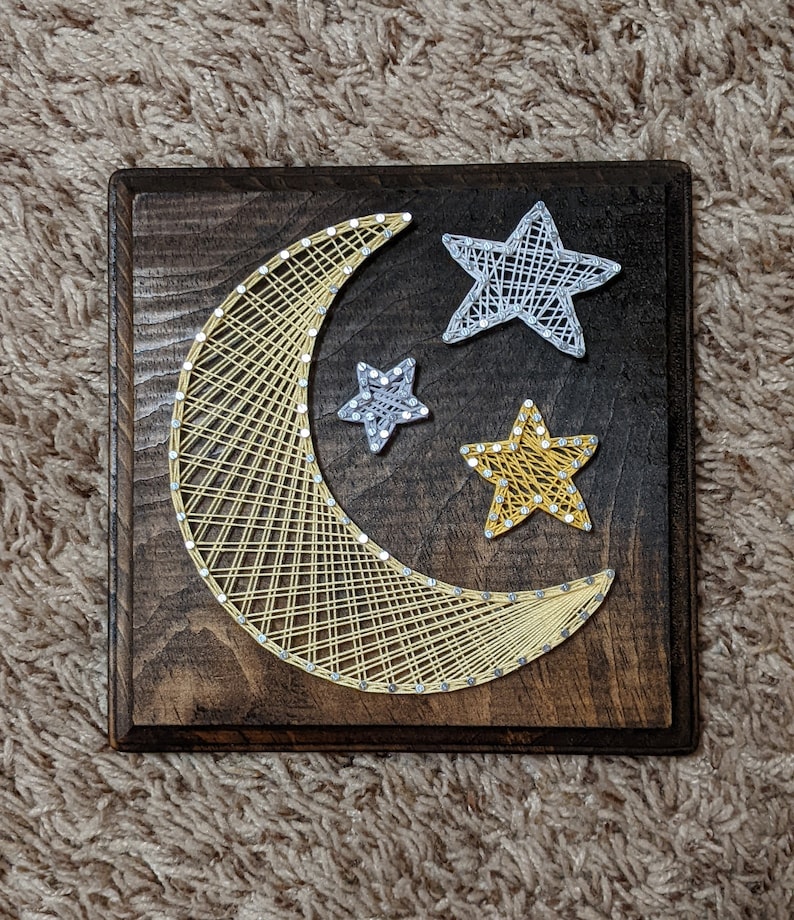 Moon and Stars String Art - Etsy