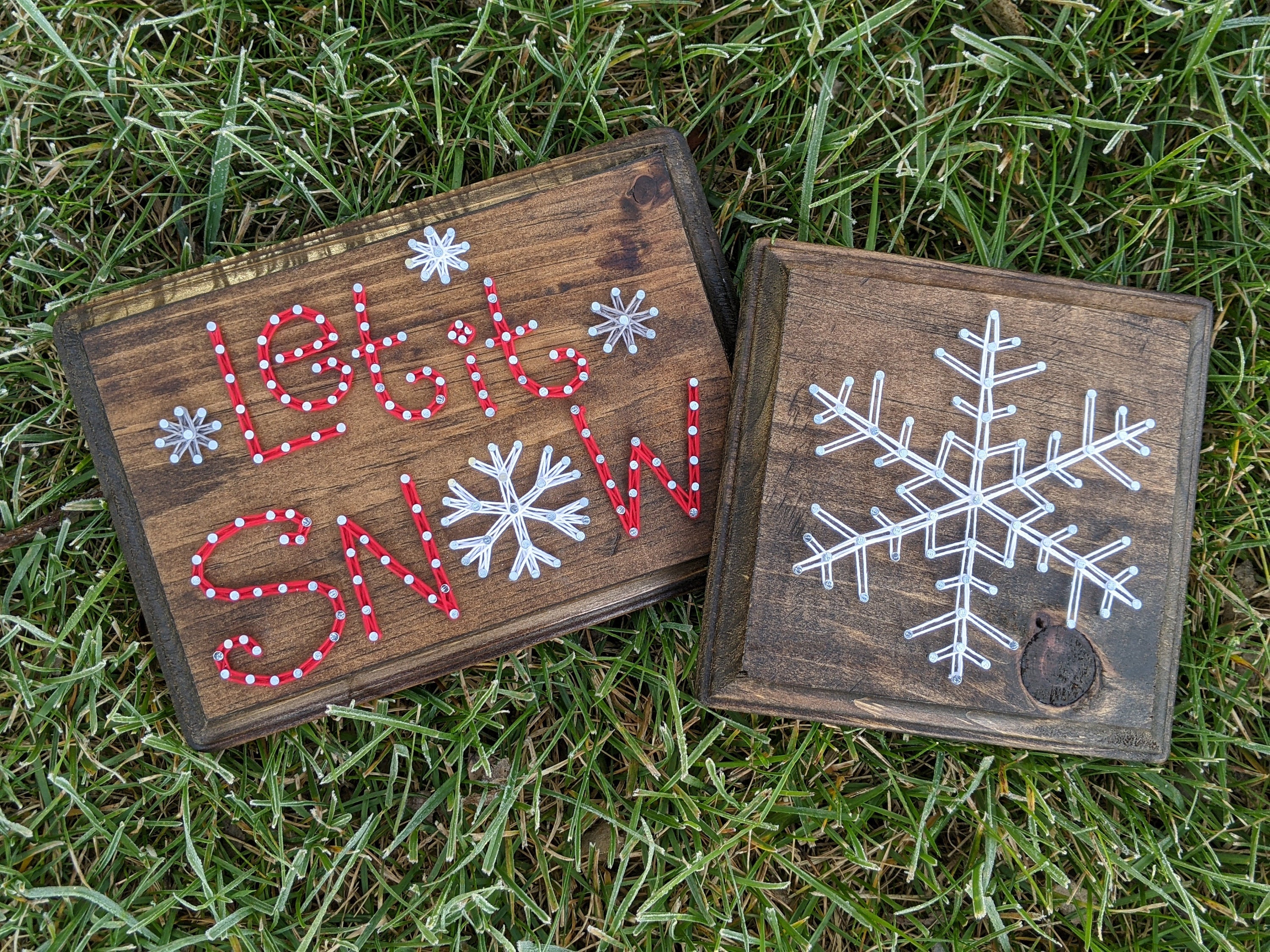 Let It Snow and Snowflake String Art Set - Etsy