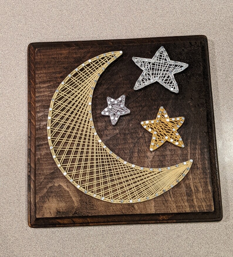 Moon and Stars String Art - Etsy