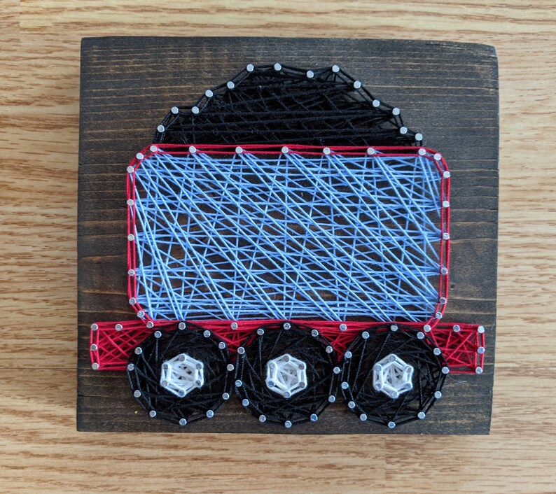 Train String Art Set engine and Two Coal Cars Nursery or Kids Room - Etsy