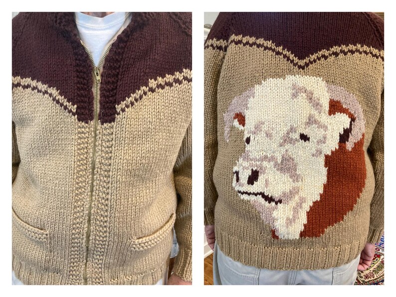 Horned Hereford Bull HAND CRAFTED Men's Sweater - Etsy