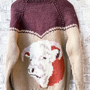 Horned Hereford Bull HAND CRAFTED Men's Sweater - Etsy