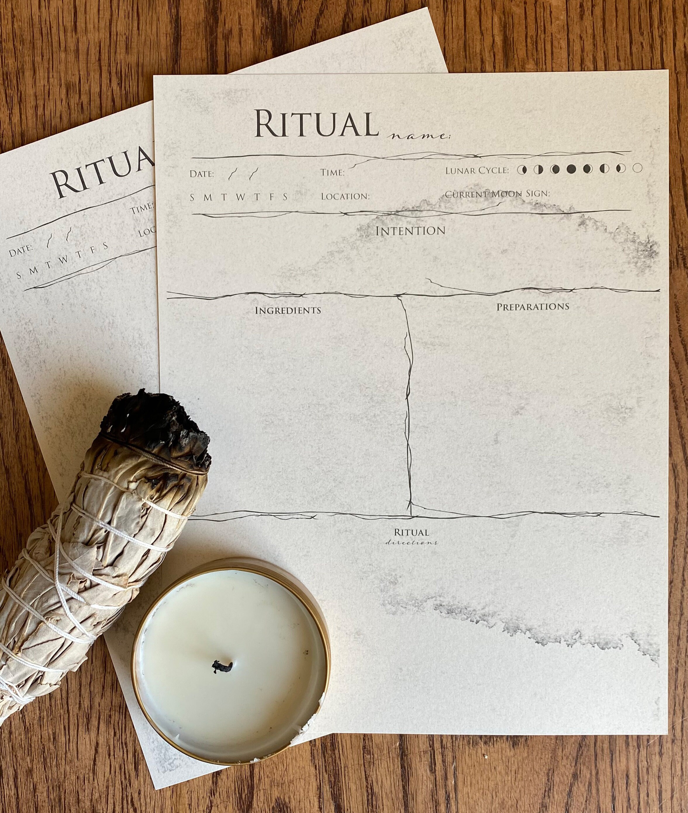 Witchcraft Bundle Witch Worksheet Palmistry Printable Full Moon New ...